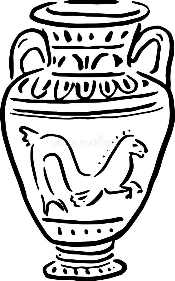 Vintage Greek Vase Illustration for Wedding Label or Menu Stock ...