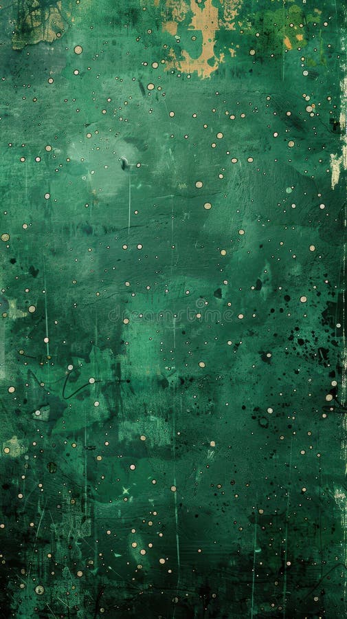 Vintage Green Background with Scattered Dots and Grungy Texture Adding ...
