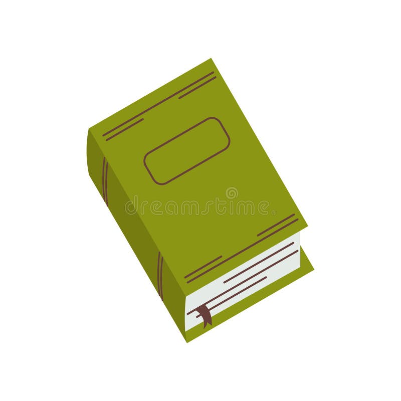 Vintage Green Book with Bookmark Clipart. Stock Vector - Illustration ...