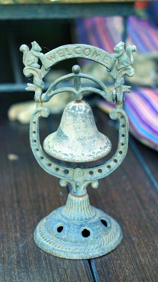 Vintage Green Copper Ring Bell Stock Photo - Image of vintage, white ...