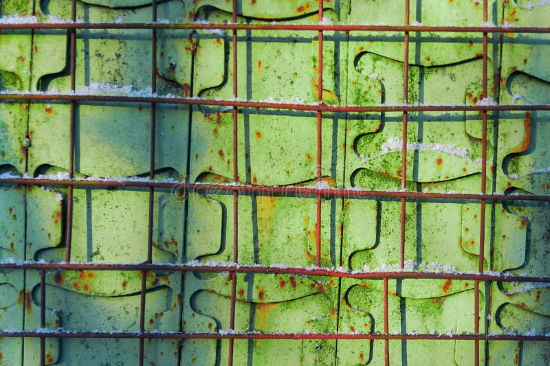 Vintage Green Metal Background with Bars Stock Image - Image of wall ...