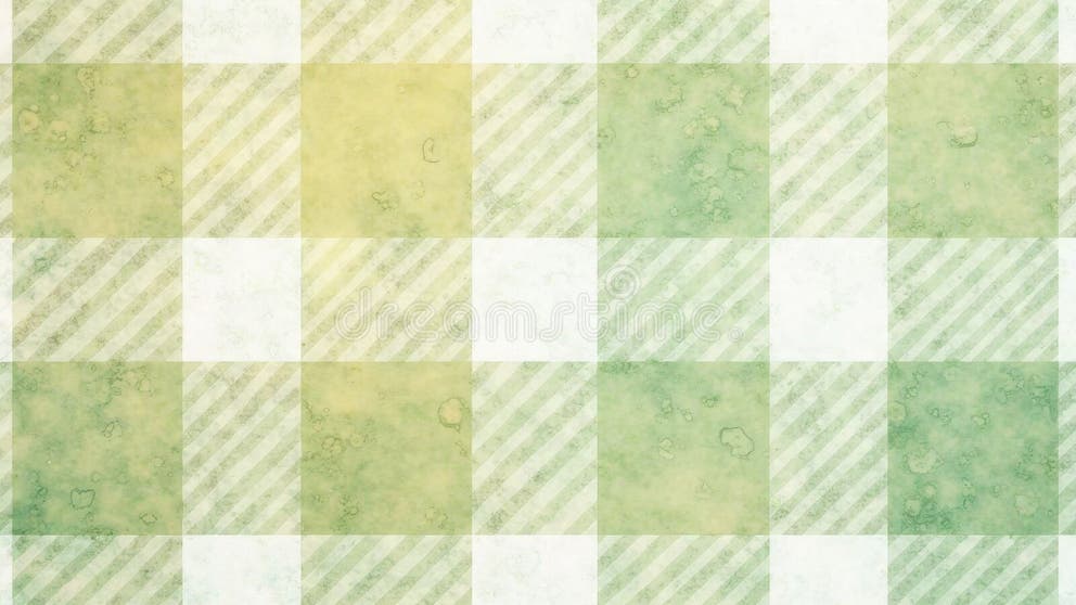 Vintage Green and Yellow Checkered Pattern with Subtle Textures Stock ...