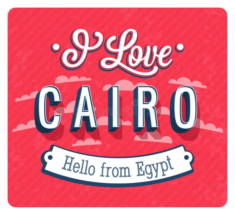 Vintage Greeting Card from Cairo - Egypt. Stock Vector - Illustration ...