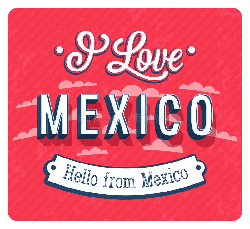 Vintage Greeting Card from Mexico - Mexico. Stock Vector - Illustration ...