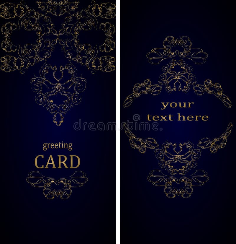 Vintage Greeting Cards in Victorian Style Stock Illustration ...