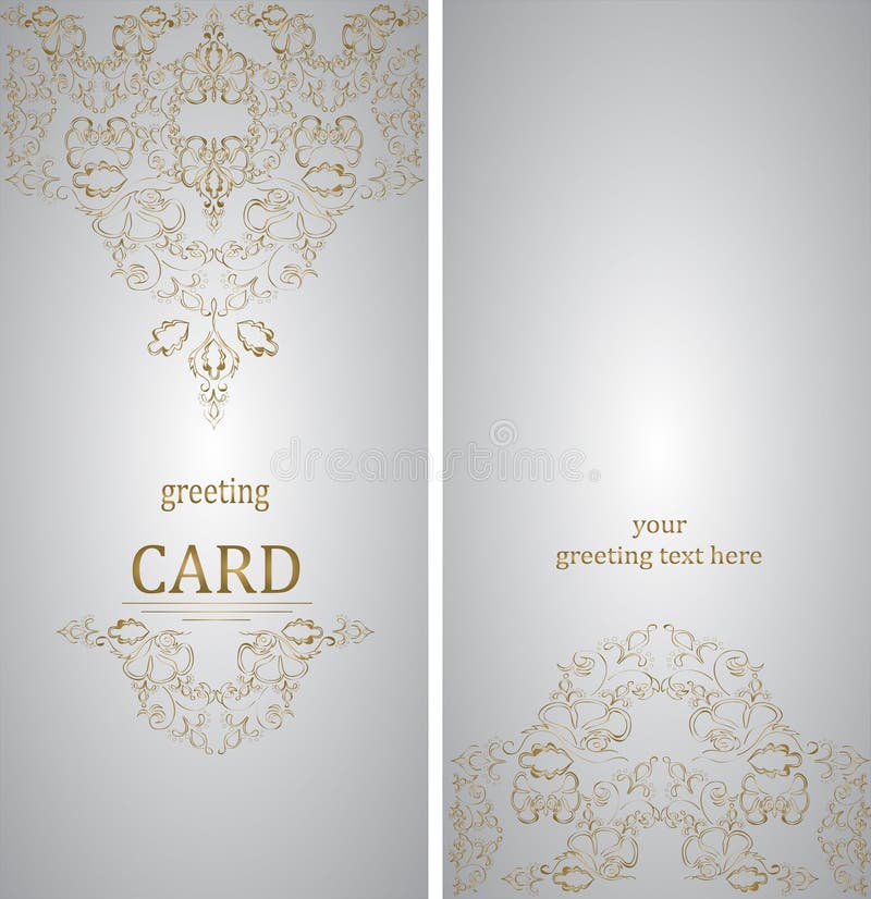 Vintage Greeting Cards in Victorian Style Stock Illustration ...