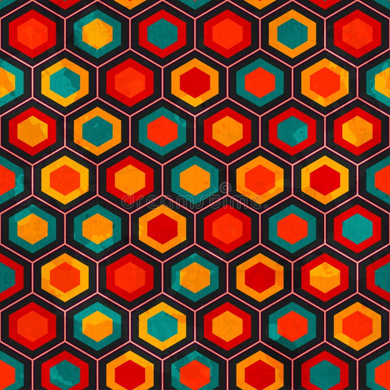 Vintage Grid Seamless Pattern with Grunge Effect Stock Vector ...