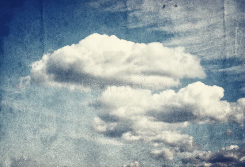 Vintage Grunge Background of Sky with Clouds Stock Photo - Image of ...