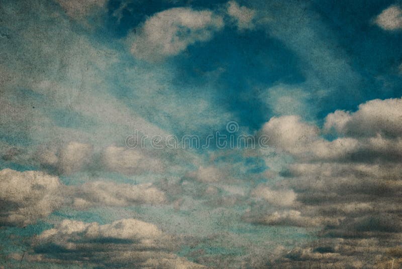Vintage Grunge Background of Sky with Clouds Stock Photo - Image of ...