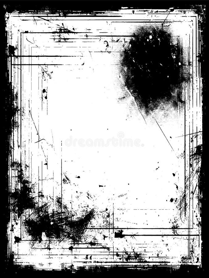 A Grunge Black and White Grunge Frame with a White Background, a Square ...