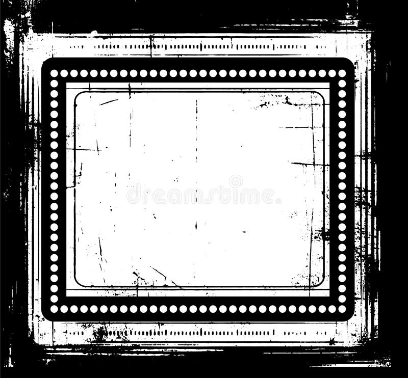 A Grunge Black and White Grunge Frame with a White Background, a Square ...