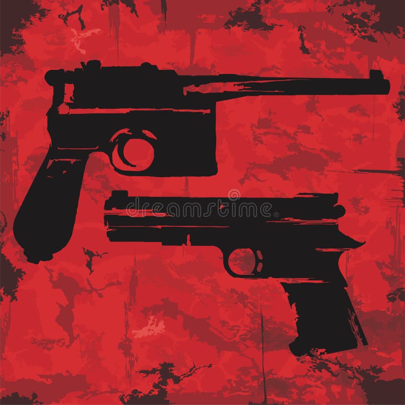 Vintage Grunge Guns Graphic Design. Vector Stock Vector - Illustration ...
