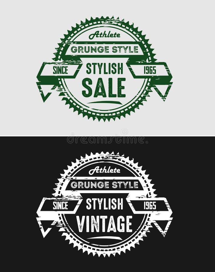 Vintage Grunge Logos Badges Stock Vector - Illustration of fashion ...