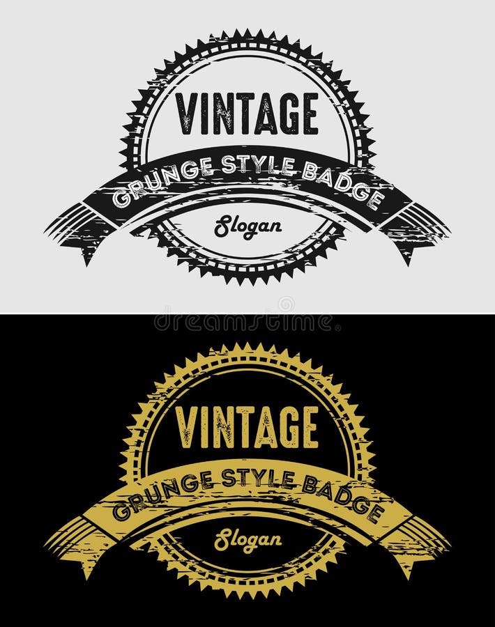 Vintage Grunge Logos Badges Stock Vector - Illustration of item, anchor ...