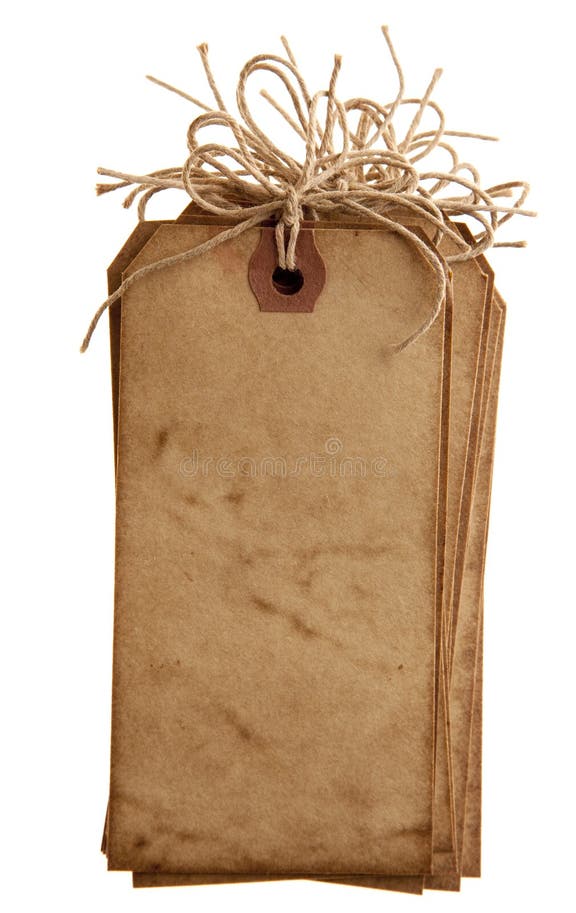 Vintage Grunge Paper with Bow String Tags Stock Photo - Image of dirty ...