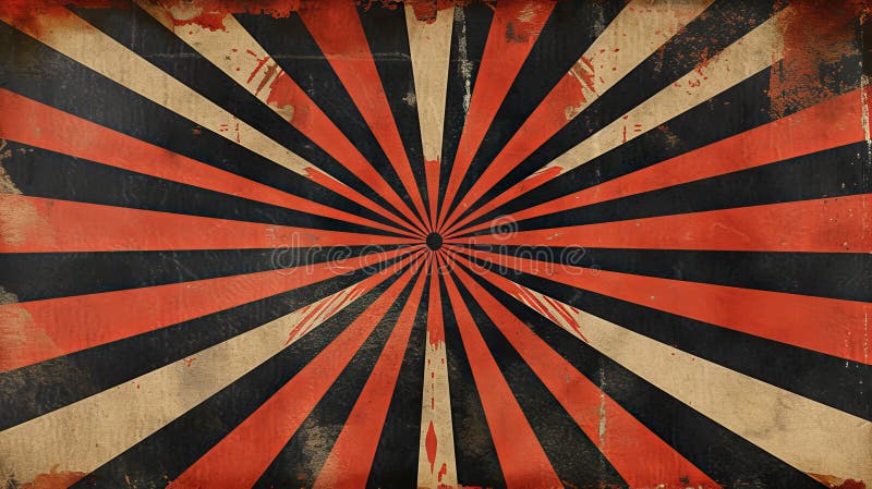 Vintage Grunge Radial Sunburst Background with Red and Black Rays Stock Illustration ...