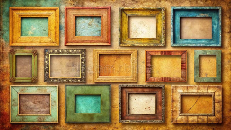 Vintage Grunge Rectangular Frames a Distressed Photo Border Collection ...