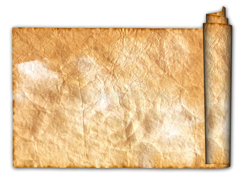 Vintage Grunge Rolled Parchment Illustration Stock Illustration ...