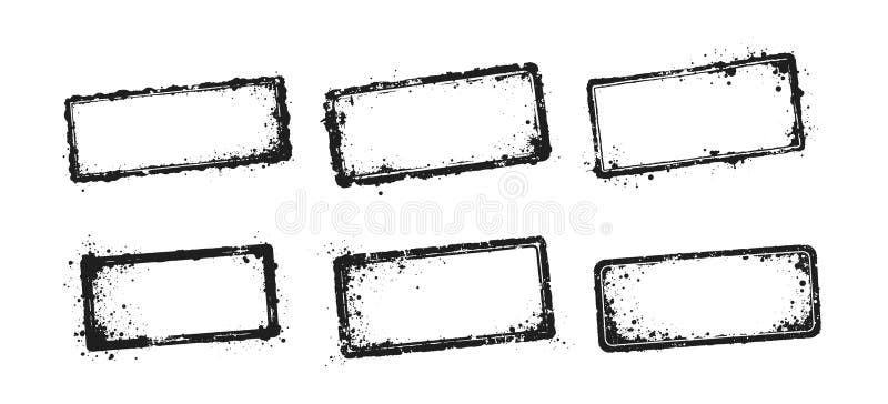 Vintage Grunge Stamps with Distressed Rectangular Shapes Creating a ...