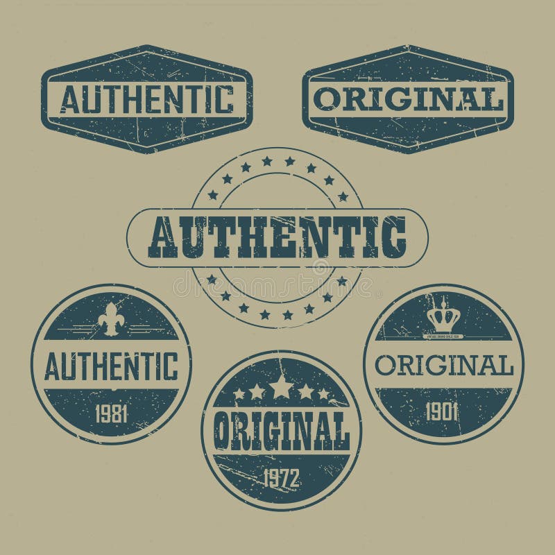 Vintage grunge stamps set stock vector. Illustration of scratched ...
