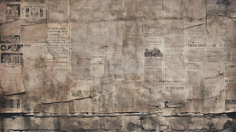 Aged Newspaper with Rough Torn Edges. Old Burned Newsprint Textured ...