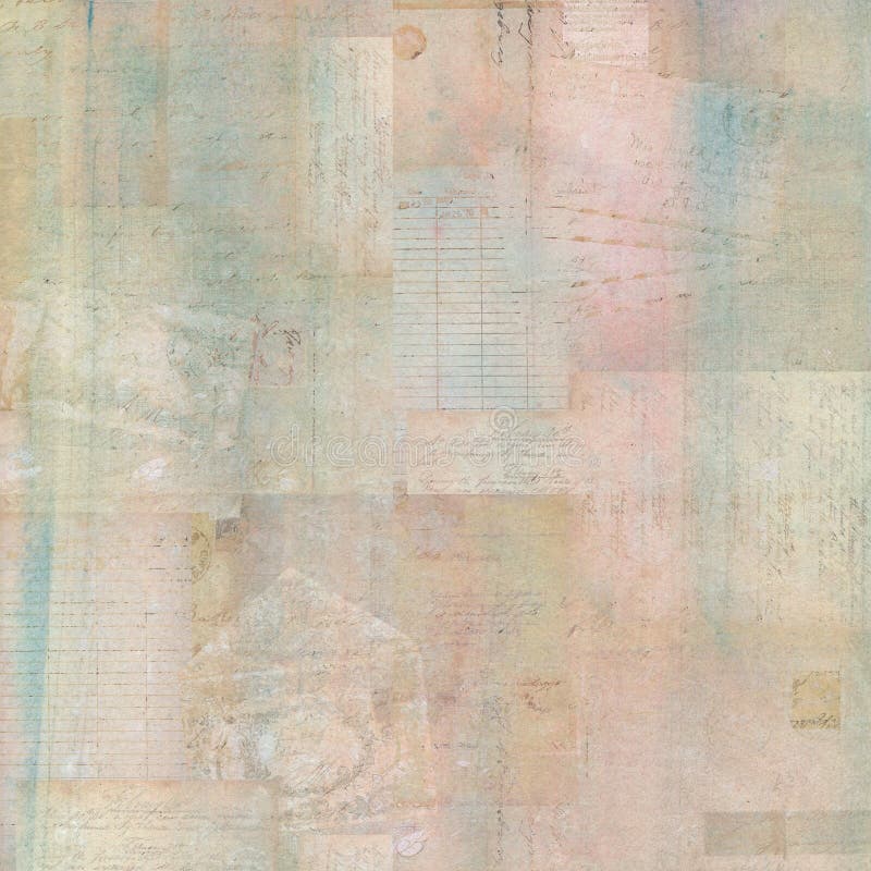 Vintage Grungy Antique Collage Watercolor Background with Text Stock ...