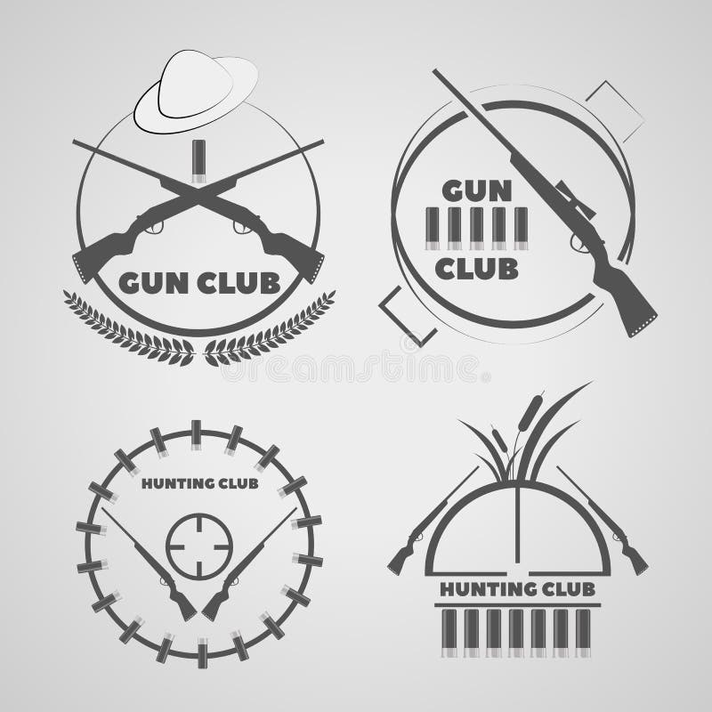 Vintage Gun Club Labels Emblems and Design Elements Eps 10 Stock Vector ...