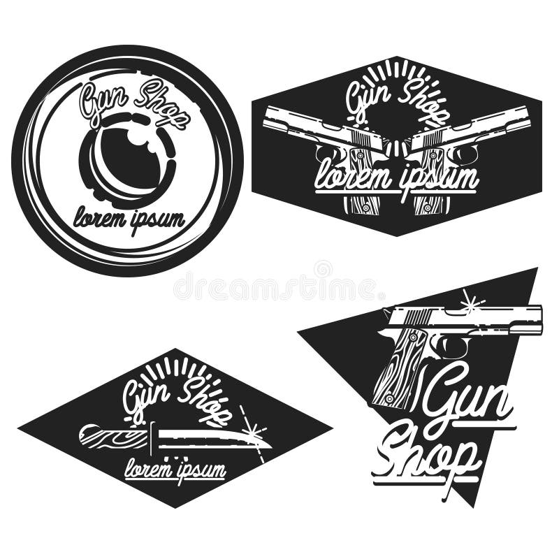 Guns Shop Logo stock illustration. Illustration of icons - 34058505