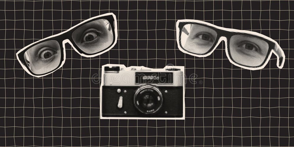 Vintage Halftone Collage Elements. Decorative Pop Art Vector ...