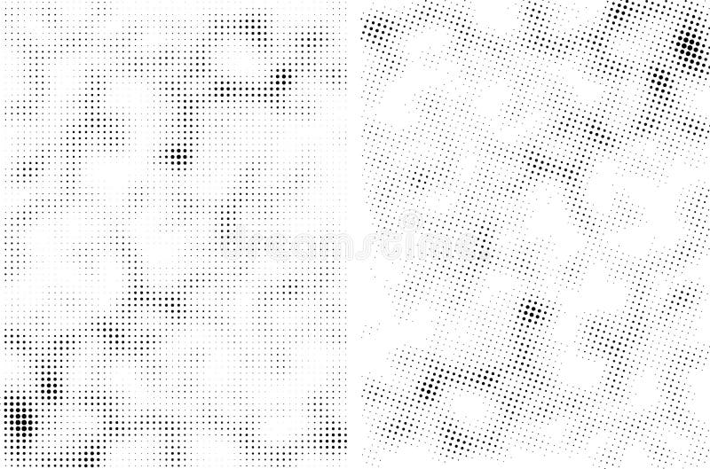 Vintage Halftone Dot Pattern and Square Shape Halftone Set on White ...