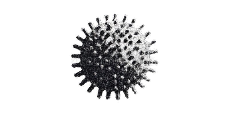 Vintage Halftone Spiky Sphere. Retro Element Illustration Isolated on ...