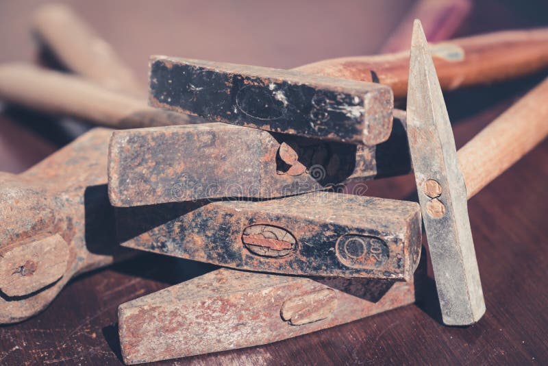 Vintage Hammer, Old Tools - Rusty Hammer Stock Image - Image of tools ...