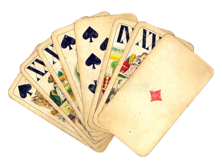 Vintage Hand of Cards stock image. Image of stained, grunge - 7941581