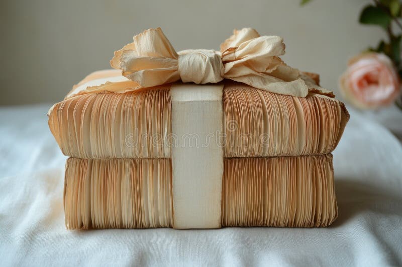 A Vintage, Hand-crafted, Rectangular, Gift Box with a Decorative White ...