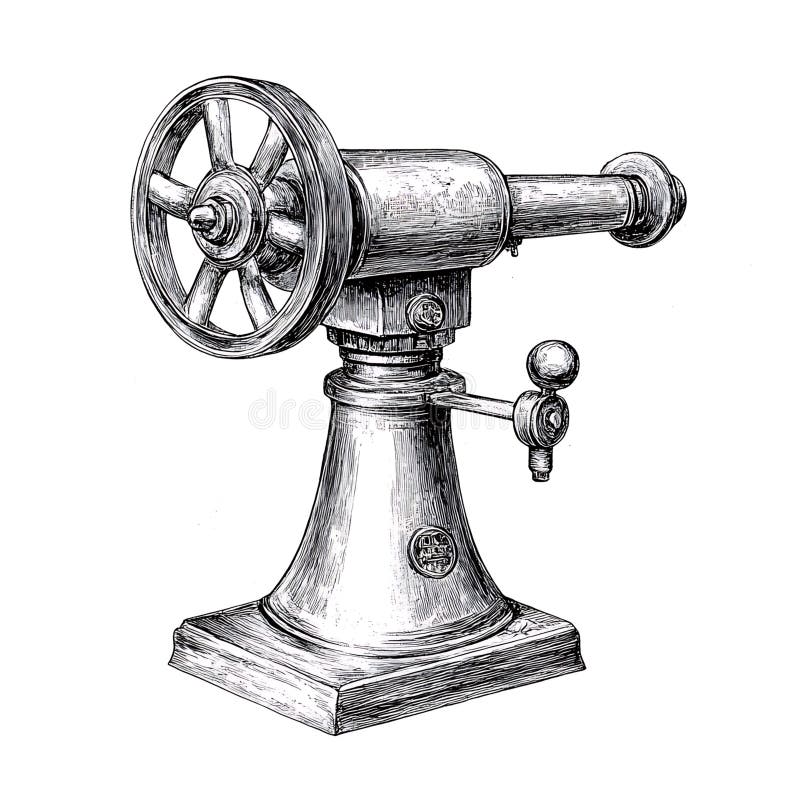 Vintage Hand-crank Mechanism Drawing Stock Illustration - Illustration ...
