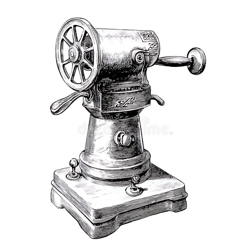 Vintage Hand Cranked Grinder Illustration Stock Illustrations – 15 ...
