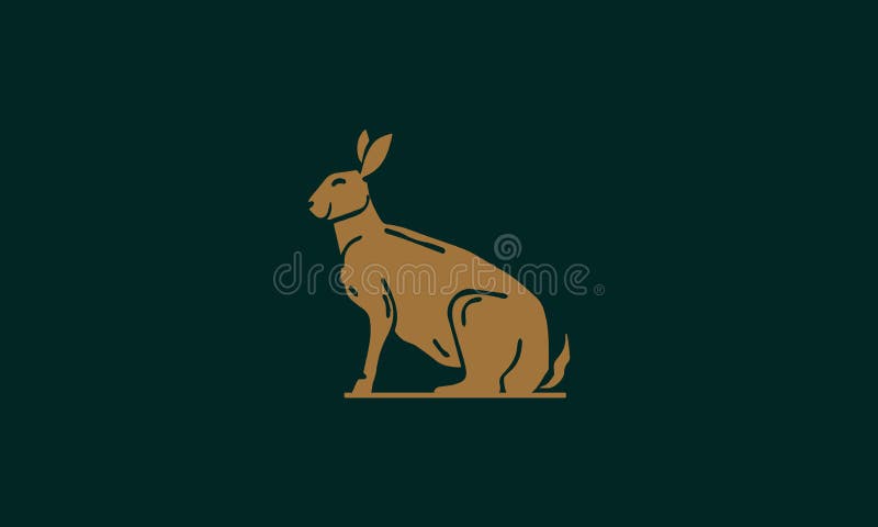 Vintage Hand Drawing Rabbit Minimal Stock Illustration - Illustration ...