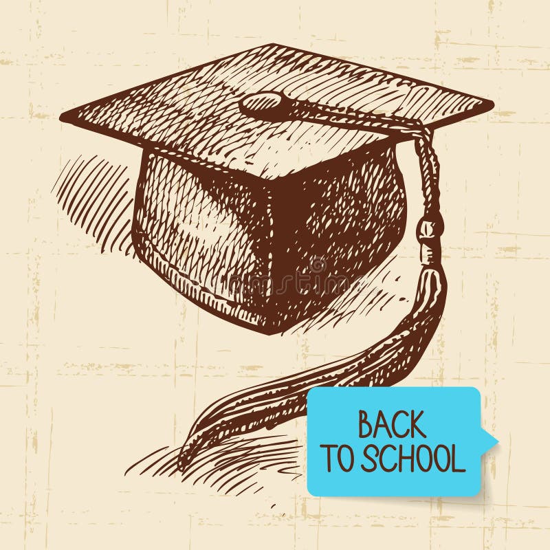 Vintage Hand Drawn Back To School Illustration Stock Vector ...