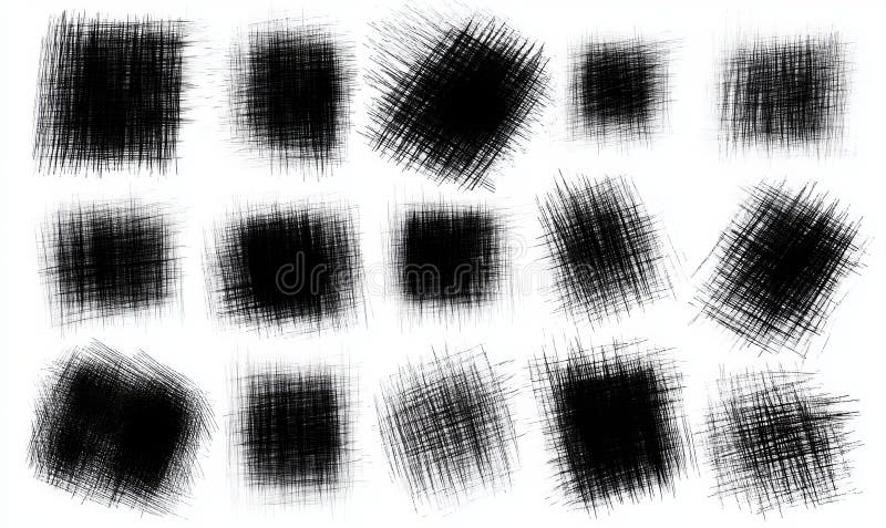 Vintage Hand-drawn Black Pen, Ink, or Pencil Hatching Creates Modern ...