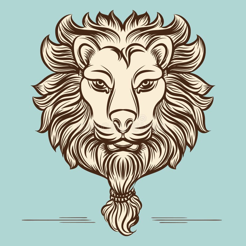 Lion Print. Polynesian-style Lion Face. Vector Stock Vector ...