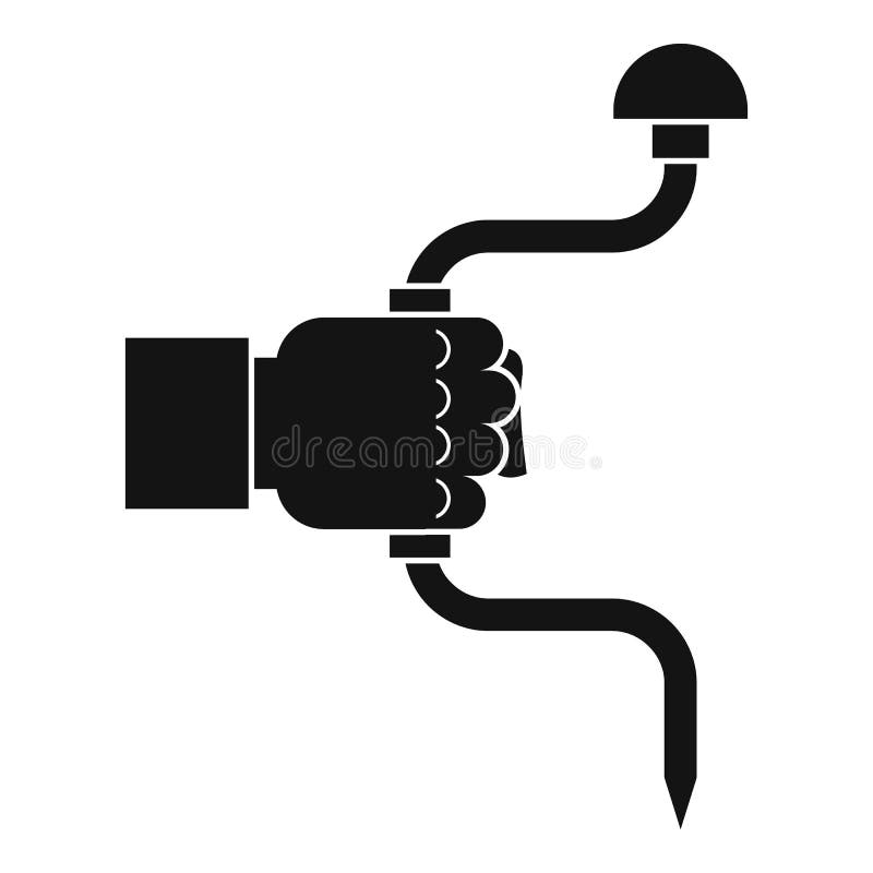 Vintage Hand Drill in Man Hand Icon, Simple Style Stock Vector ...