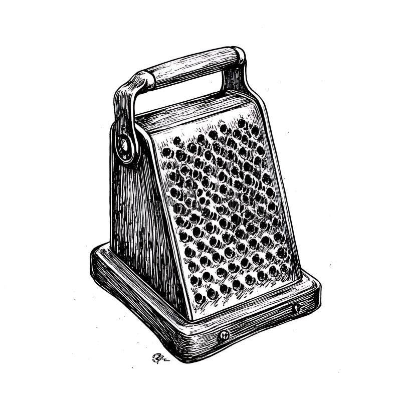 Vintage Hand-held Metal Grater with Handle, Isolated on White Stock ...