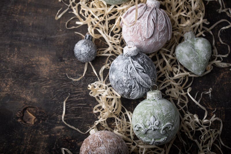 Vintage Hand Made Christmas a Tree Ball Stock Image - Image of tree ...