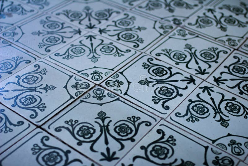 Old Ceramic Tile with a Pattern, Selective Focus Stock Photo - Image of ...