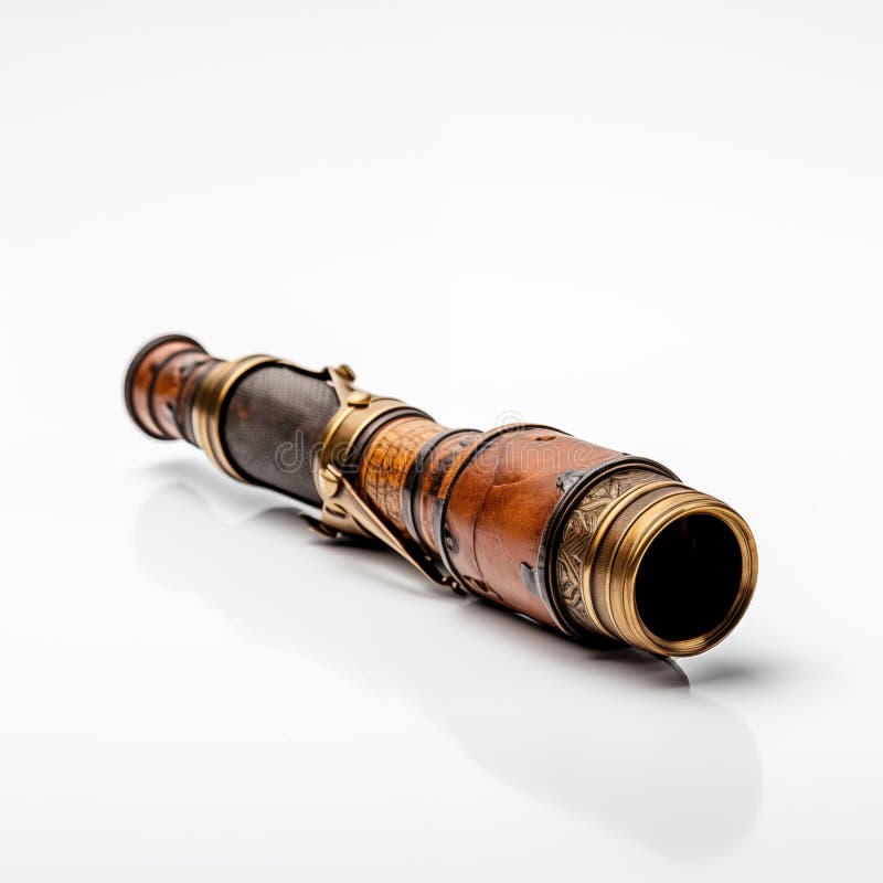 Vintage Handheld Brass Telescope Stock Illustration - Illustration of ...