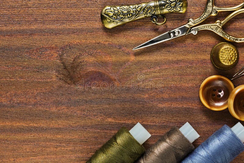 Vintage Handicraft Tools and Sewing Materials and Accessories Stock ...