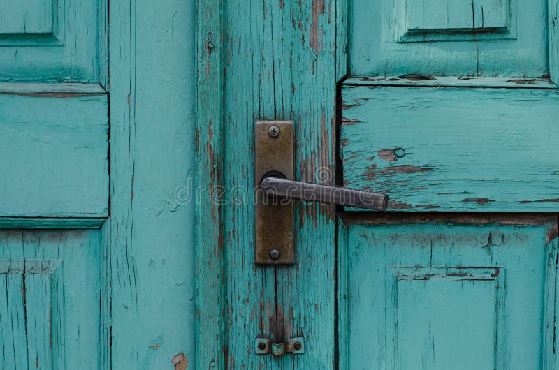 Vintage Handle on an Old Wooden Door. the Structure of the Old Tree ...