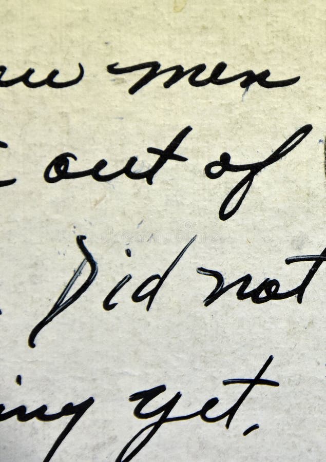 Vintage Handwriting Antique Script on Post Card Stock Image - Image of ...