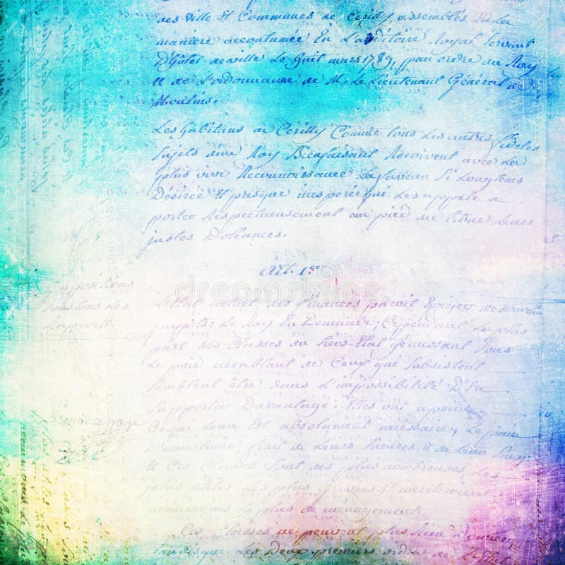 Abstract Vintage French Script Background - Distressed Paper 12x12 ...