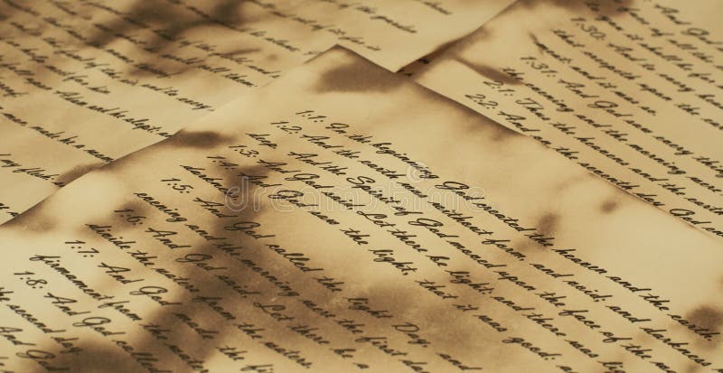 Vintage Handwritten Bible Pages Stock Image - Image of christianity ...